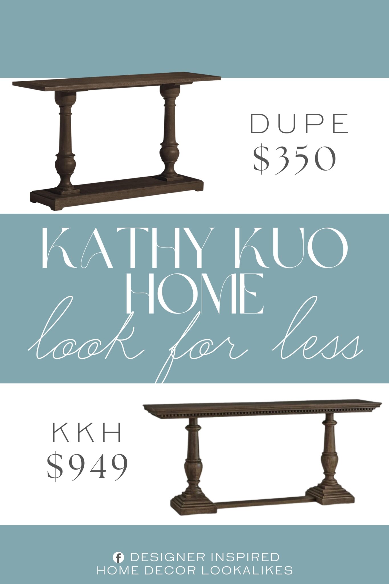 Kathy Kuo Home Nora Rectangular Console Table Dupe