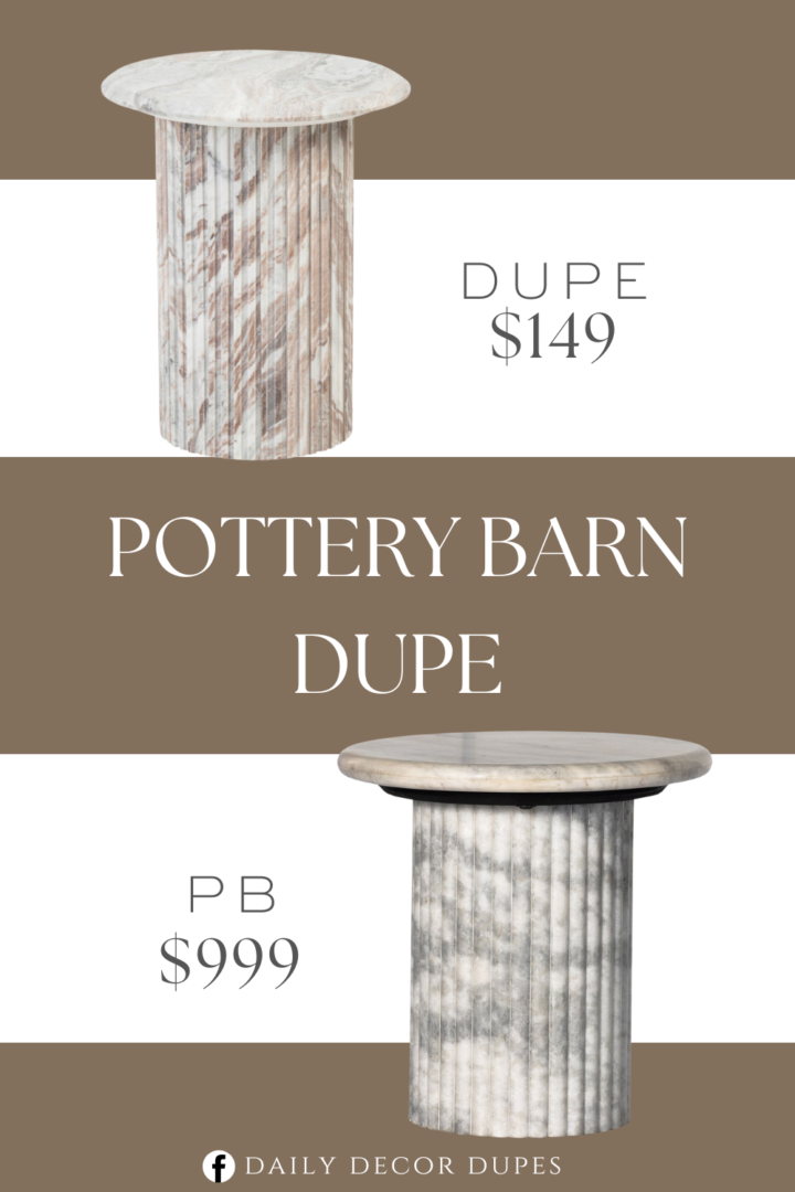 Pottery Barn Dusky Round Marble End Table Dupe