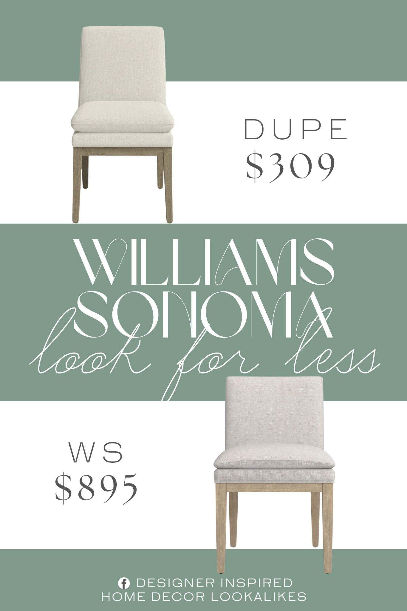 Williams Sonoma Laguna Upholstered Dining Side Chair Dupe